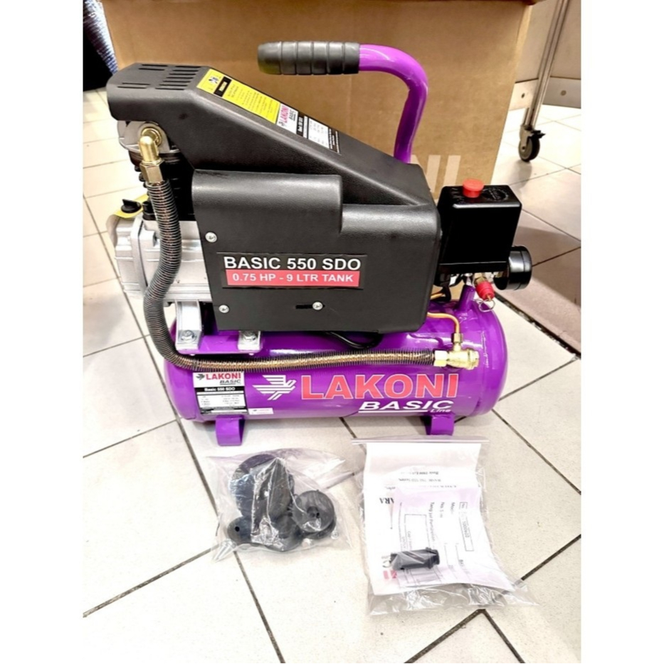 Jual LAKONI BASIC 550SDS Mesin Kompresor Pompa Angin 3/4 HP 9 Liter ...