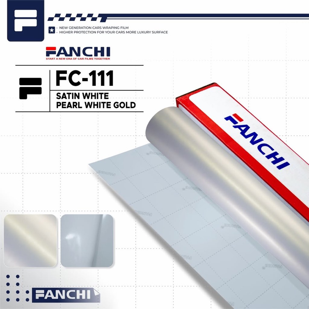 Jual 50cm Sticker FANCHI FC111 Matte Pearl Gold Satin White Doff per ...