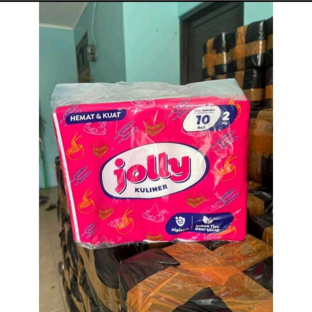 Jual Tissue Makan Tissu Dapur Jolly Coreless 10 rolls-2ply tissue ...