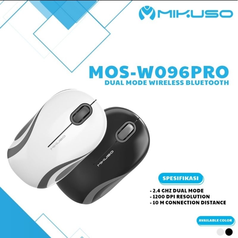 Jual Mikuso MOS-W096 Pro Dual Mode Wireless- Bluetooth Mouse Mini Free ...