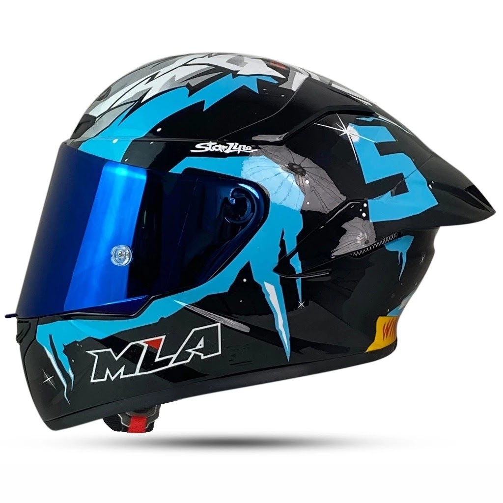 Jual Helm Full Face MLA TTC MOTIF WINTER TEST Kaca Visor iridium Blue ...