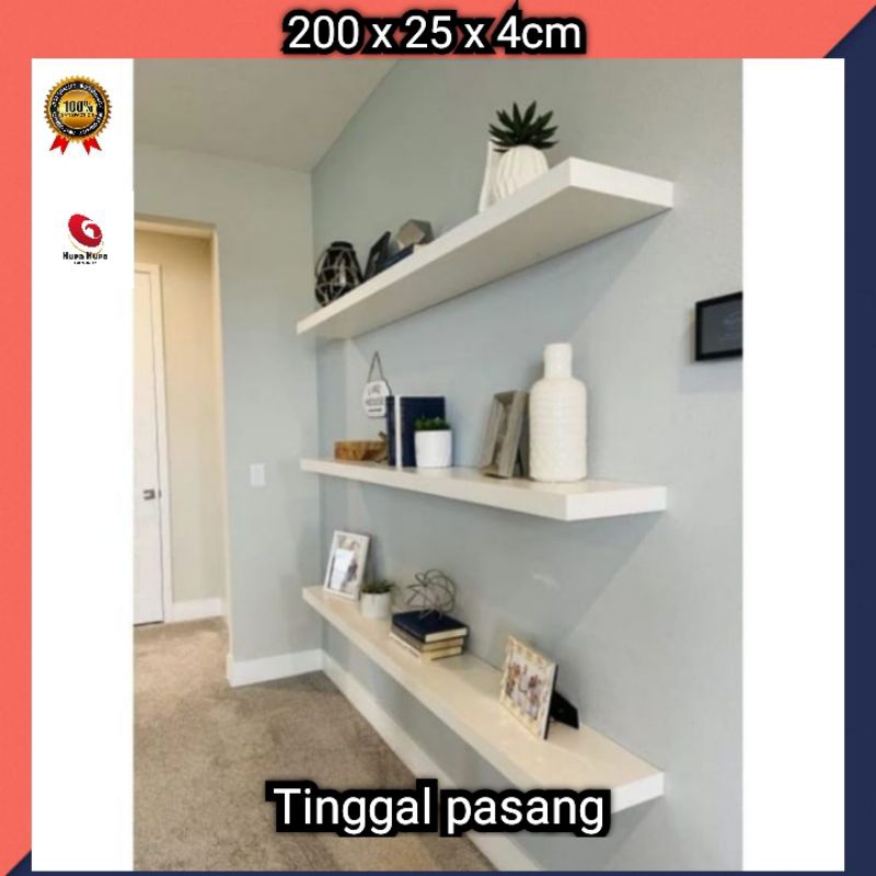 Jual Rak ambalan dinding tempel dinding panjang 110 - 200 cm lebar 25 ...