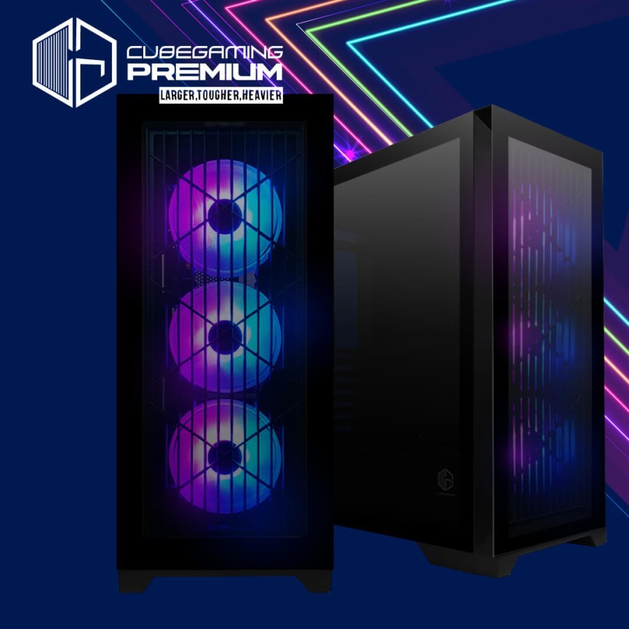 Jual Casing PC Cube Gaming XEAN ATX Tempered Glass Include 3Fan ARGB ...