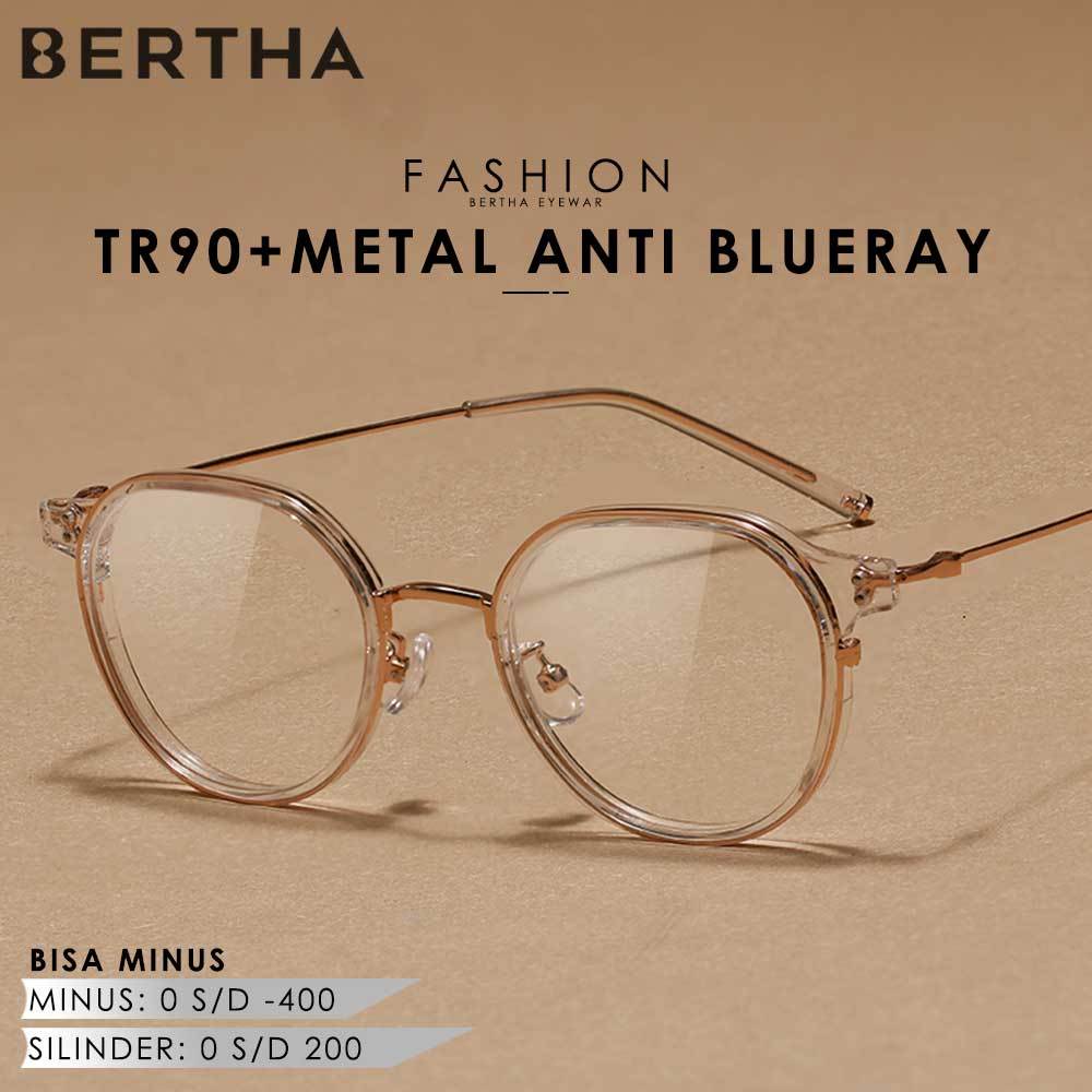 Jual Bertha Kacamata Antiradiasi Blueray Style Kotak Simple Bahan TR90+Metal Kokoh Trendy Pria ...