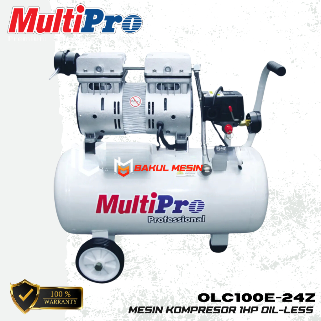 Jual MULTIPRO OLC100E-24Z Mesin Kompresor 1HP Oil-Less OLC 100 E-24 ZL ...