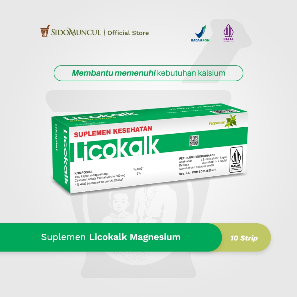 Jual Licokalk Magnesium (10 Strip) - Suplemen Kalsium Tulang dan Gigi ...