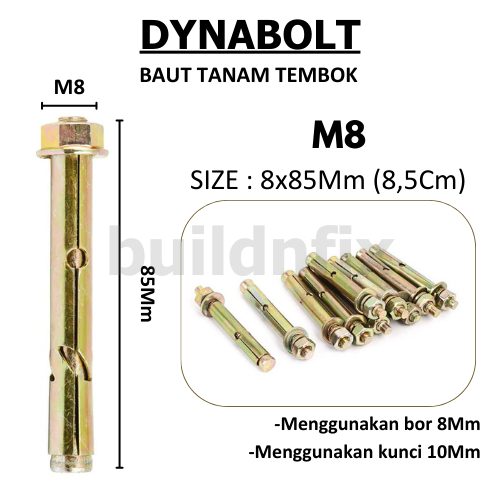 Jual IB - DYNABOLT / BAUT BETON / DINABOL M8 X 85MM | Shopee Indonesia