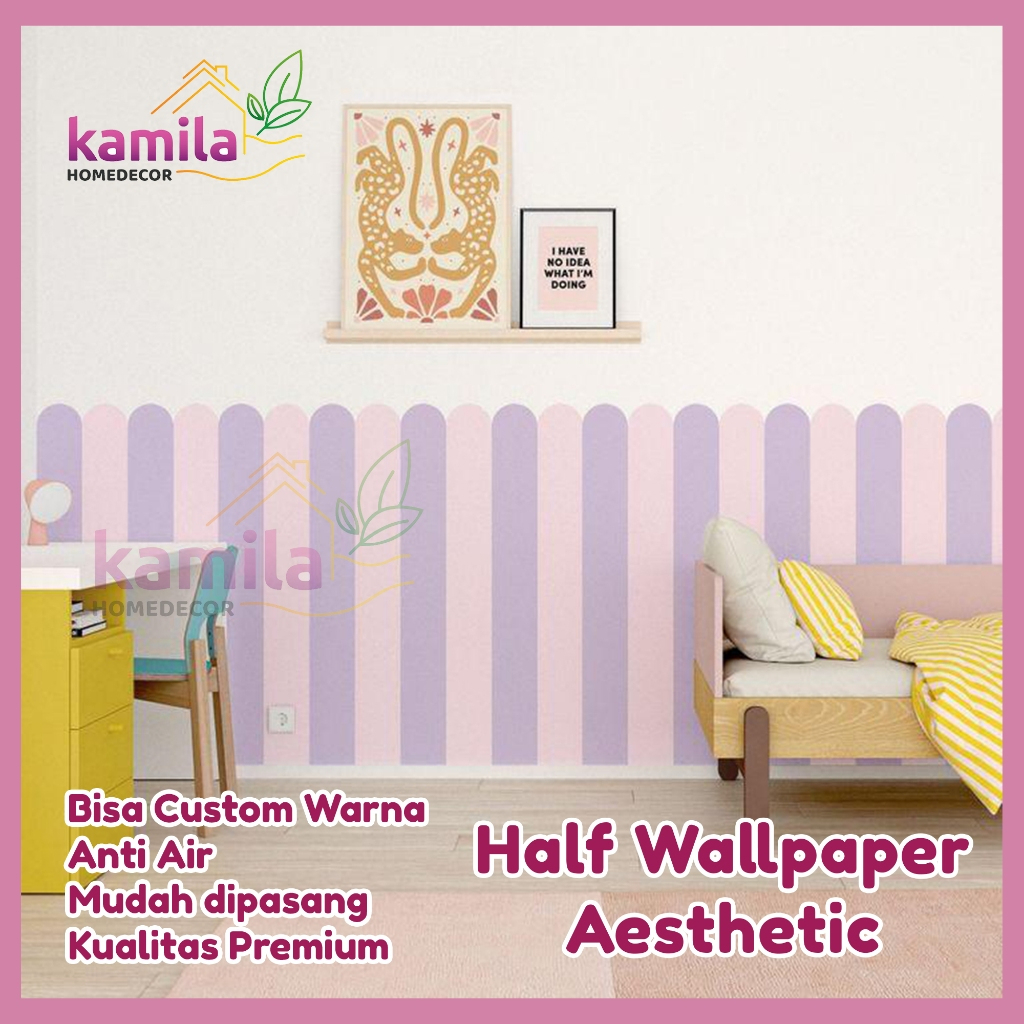 Jual Kamilacreative- Wallpaper Scalloped Purple Aesthetic Kamar Anak ...