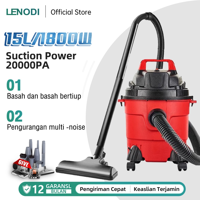 Jual LENODI 3in1 Vacuum Cleaner 15 Liter 1800W Sedot Basah Kering Vacum ...