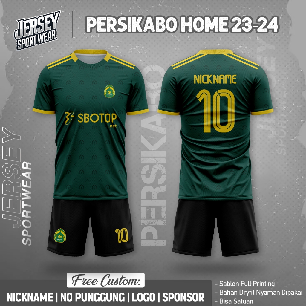 Jual Jersey Sepak Bola "PERSIKABO HOME 23 24" Custom Free Nama & Nomor ...