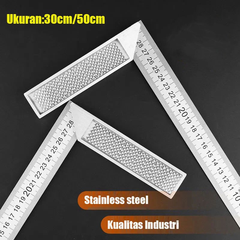 Jual Penggaris Siku L 30CM /50CM Mistar Garisan Siku Tukang Stainless Steel | Shopee Indonesia