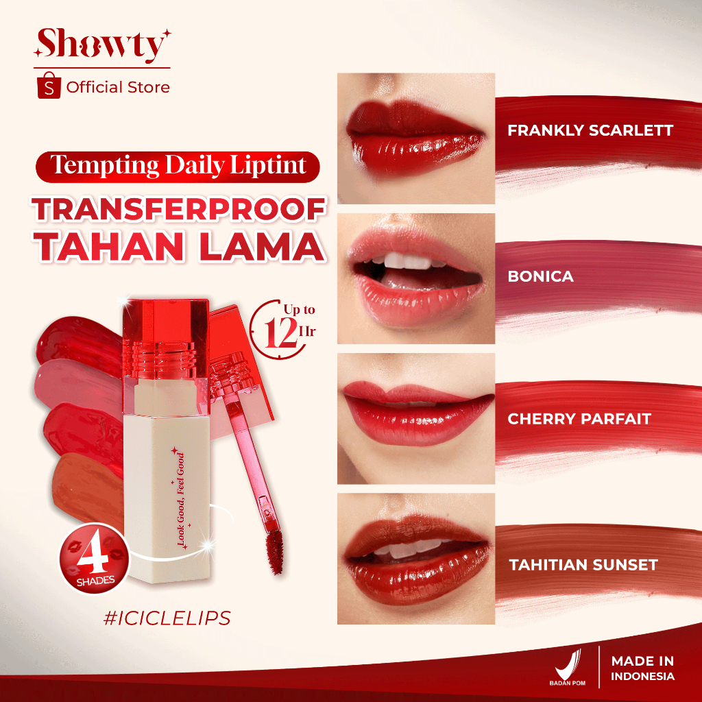 Jual SHOWTY Tempting Daily Lip Tint | All Shade | Tahan 12 Jam di Bibir ...