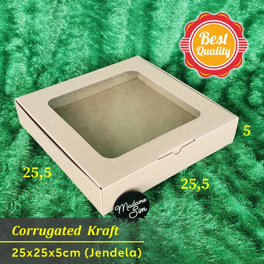 Jual BOX PIZZA - KOTAK ROTI - DUS COOKIES 25x25x5 - JENDELA (ISI : 10 ...