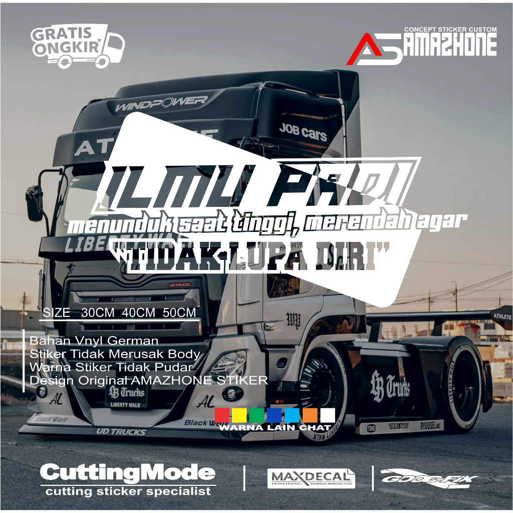 Jual Sticker stiker kaca ilmu padi cutting stiker kaca mobil truk pick ...