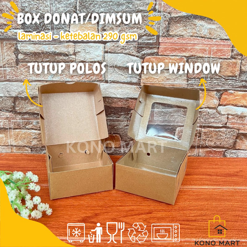Jual Box Donat Isi 1 Dimsum Siomay Wonton / Box Kue Kraft Laminasi ...