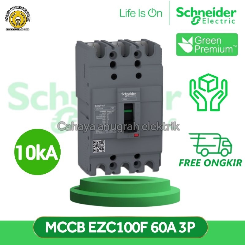 Jual Schneider MCCB EZC100F 60A 3P mccb NFB 60A original100% | Shopee Indonesia