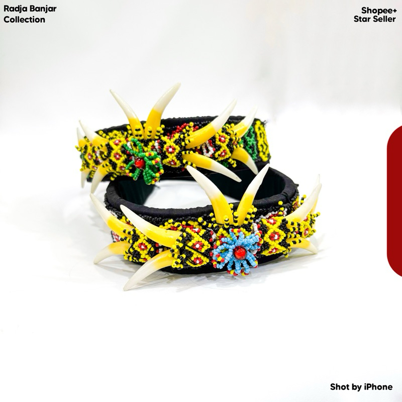 Jual Topi Manik ikat kepala Taji Etnik Dayak Kalimantan Borneo | Shopee ...