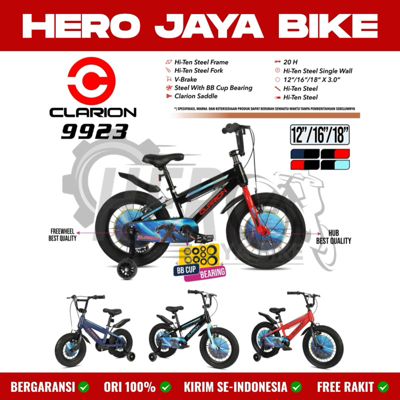 Jual Sepeda Anak Laki BMX CLARION CL 9923 Ukuran 12 16 & 18Inch Ban Jumbo 3.0 Terbaru Sudah ...