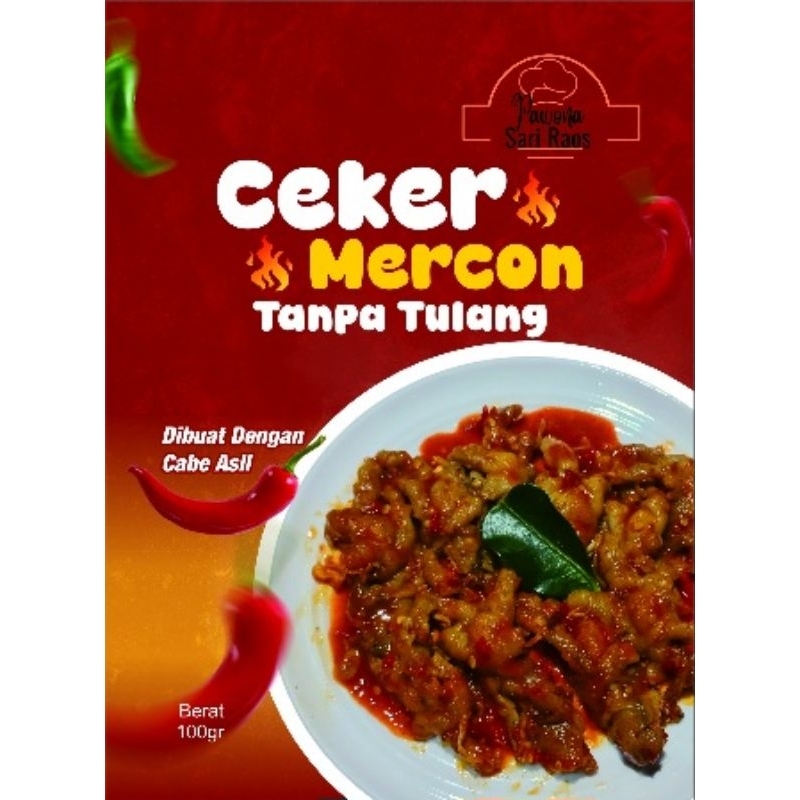 Jual Ceker Mercon Tanpa Tulang Dibuat dengan Cabe Asli Berat 100gr ...