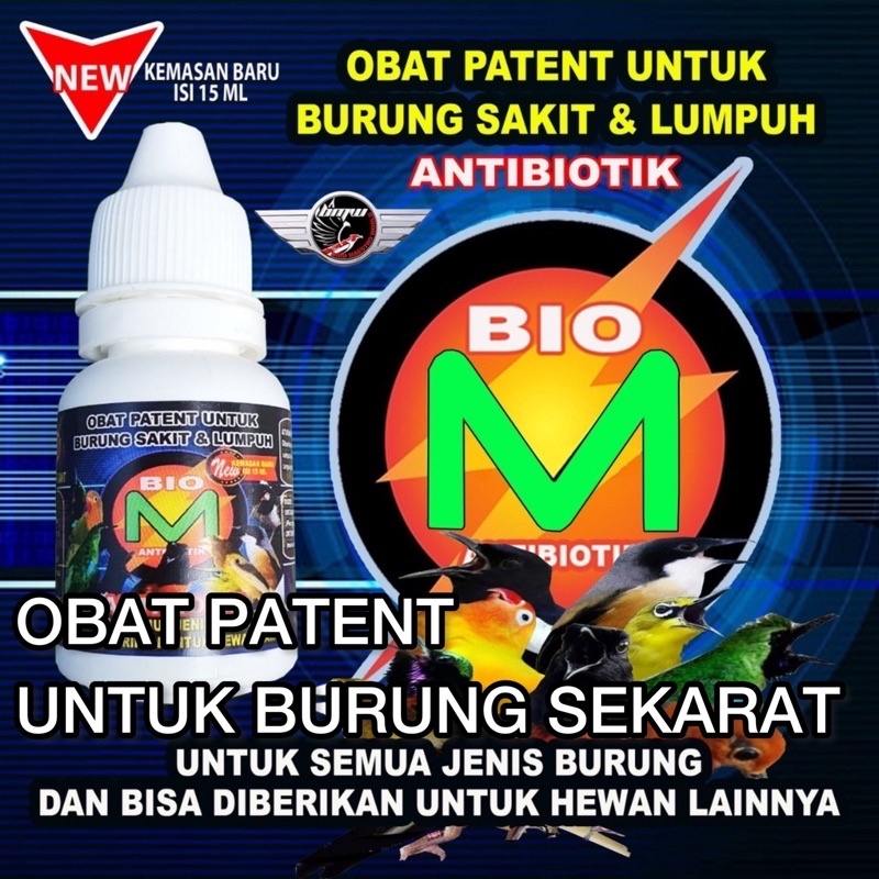 Jual Bio M Obat Patent Antibiotik untuk Semua Burung Sakit & Lumpuh ...