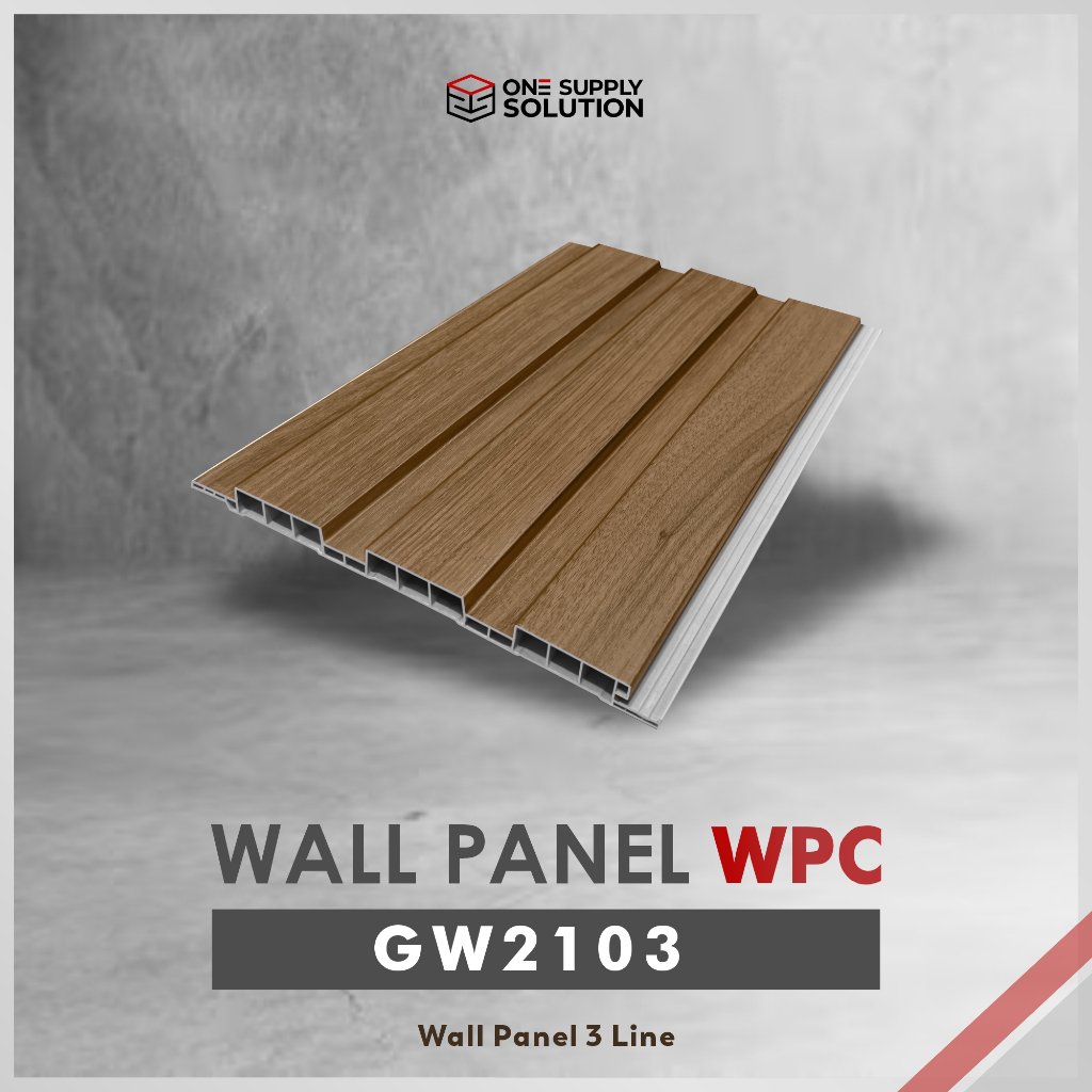 Jual GOLDEN WPC Wall Wood Panel 21 cm x 3 m @1 lembar/Wood Panel Dinding | Shopee Indonesia