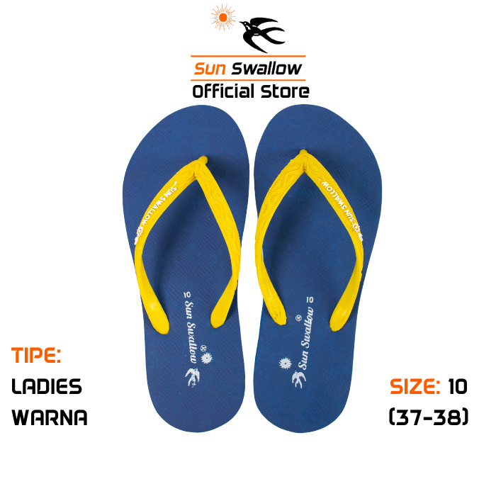 Jual Sun Swallow Sandal Jepit Karet Wanita Sendal Ladies Warna Biru ...