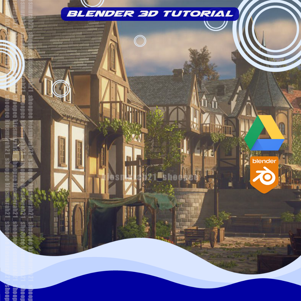 Jual Blender 3D Tutorial Creating a Medieval Town Environment Using UE5 ...