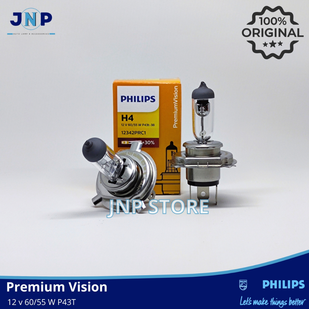 Jual Bohlam Lampu Halogen Philips H4 12V 60/55W P43T | Shopee Indonesia