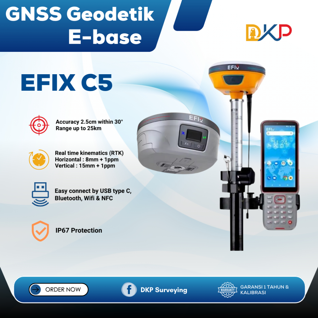 Jual GPS RTK EFIX / GNSS Geodetik Ebase & C5 Rover FULLSET | Shopee ...