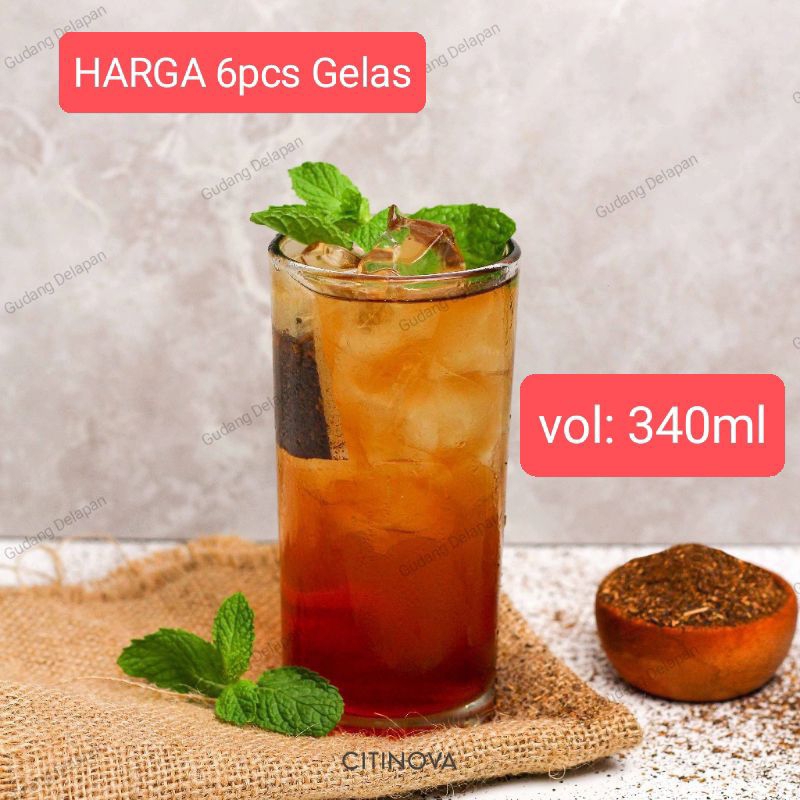 Jual 6pcs Gelas Highball COLLINS 340ml (Set isi 6pcs) CITINOVA FRESNO ...