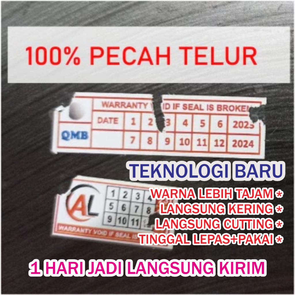 Jual 10 Ribu Stiker segel Garansi Semua Ukuran Kertas Pecah Telor ...