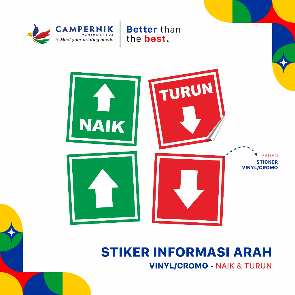 Jual STICKER ARAH PANAH 1 PASANG STIKER NAIK TURUN / STIKER PETUNJUK ...