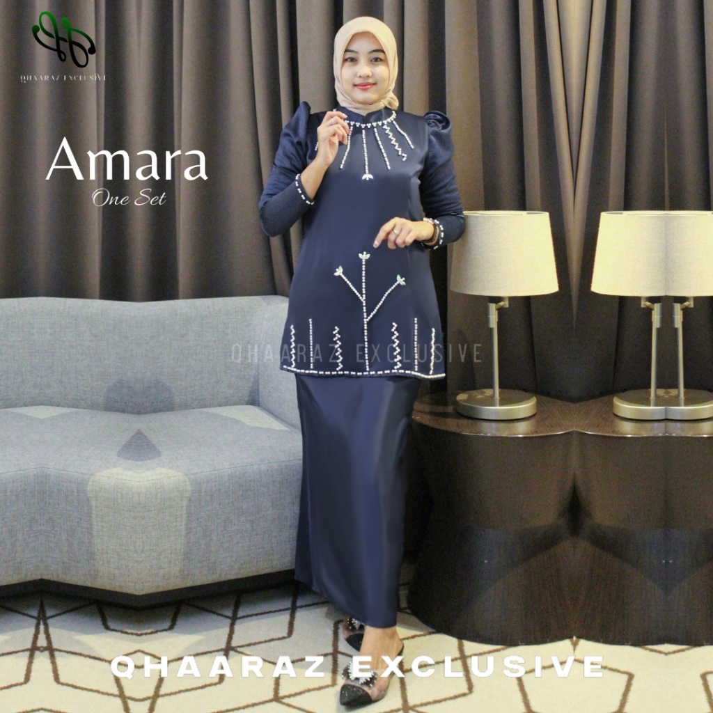 Jual Amara One Set Baju Kurung Melayu Wanita Modern Slimfit Setelan Pakaian Kondangan Tunik ...