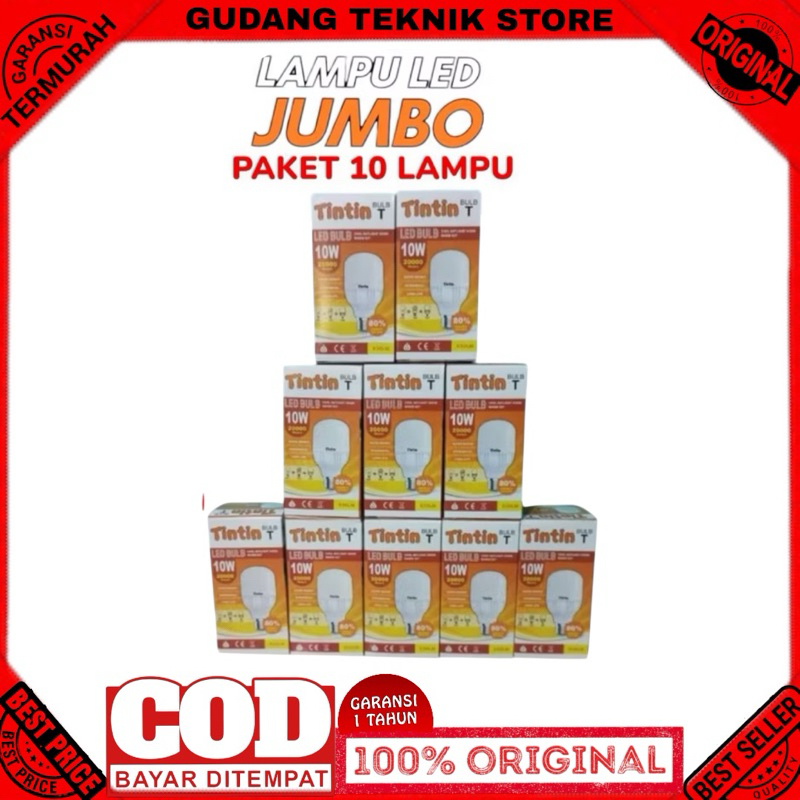 Jual Paket 10 pcs Lampu Led TinTin 10 Watt lampu tintin 10 watt | Shopee Indonesia