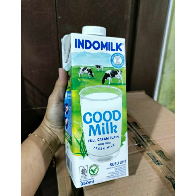 Jual Indomilk Good Milk Full Cream Plain SUSU UHT 950ml | Shopee Indonesia