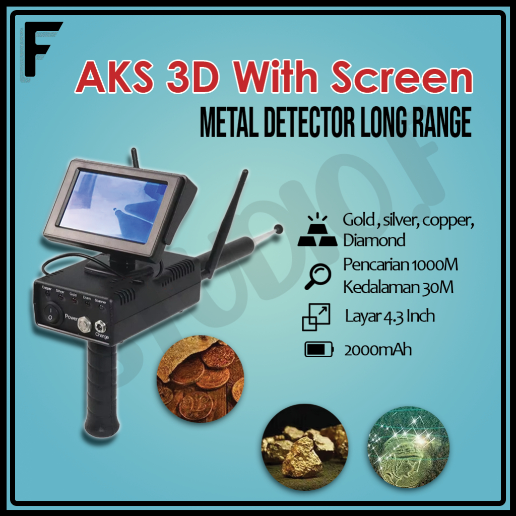 Jual AKS Plus 3D dengan Layar – Detektor Emas & Logam Jarak Jauh untuk ...
