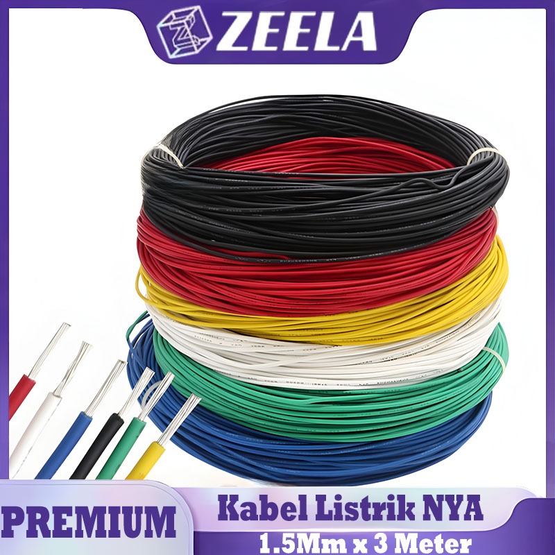 Jual Kabel Listrik Serabut Tembaga 1.5mm x 3 Meter SNI Kabel Engkel NYA ...