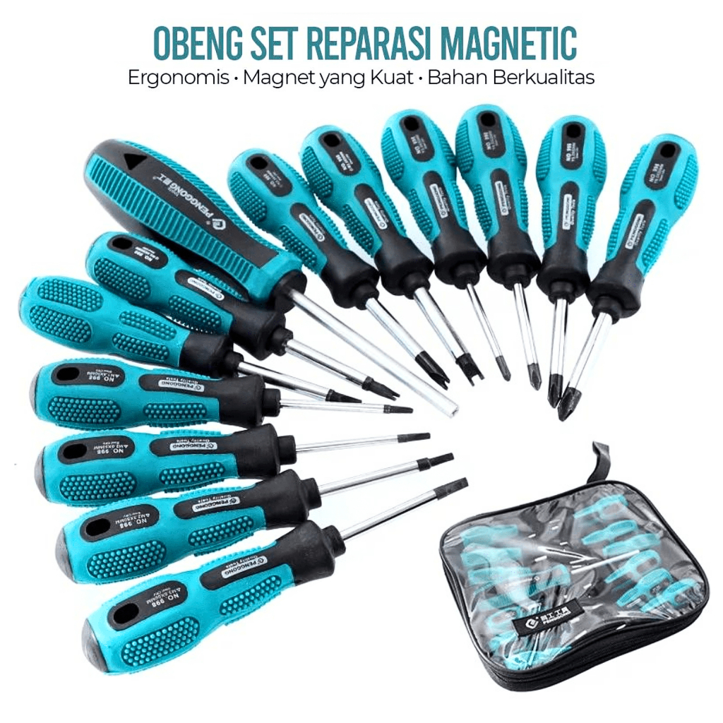 Jual PUSAT RyingL Obeng Set lengkap kuat magnet bolak balik bintang ...