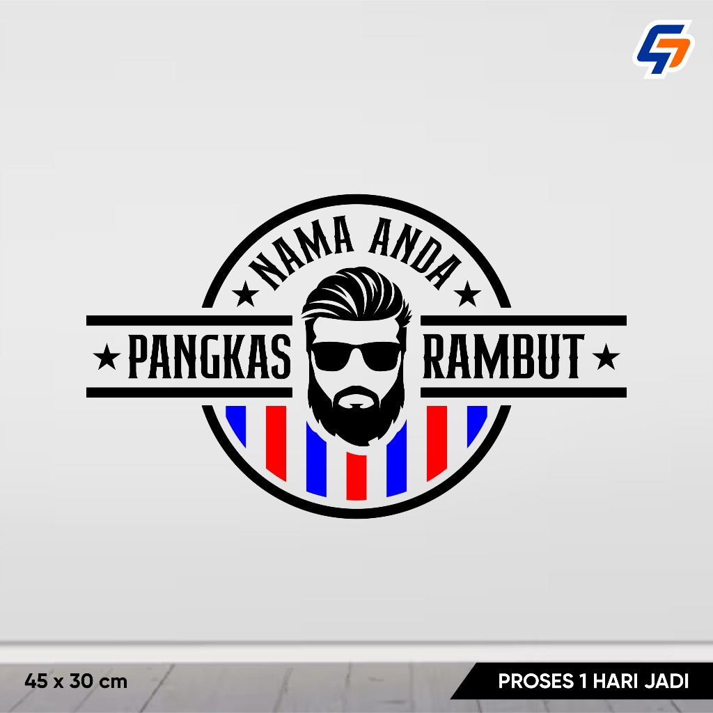 Jual STIKER DINDING CUTTING STIKER BARBERSHOP STIKER POTONG RAMBUT ...