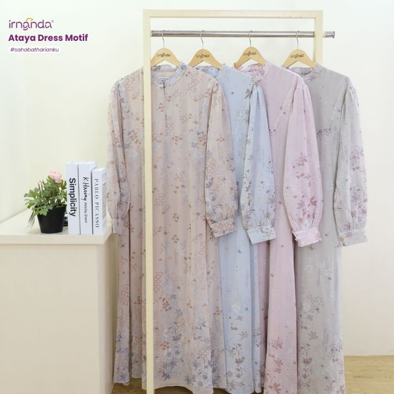 Jual ATAYA DRESS MOTIF SET HIJAB/DRESS/KEKINIAN/MODERN | Shopee Indonesia