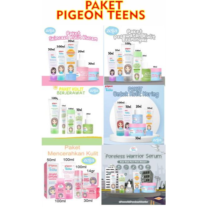 Jual Pigeon Teens Satu Paket Lengkap skincare Masalah Kulit | Shopee ...
