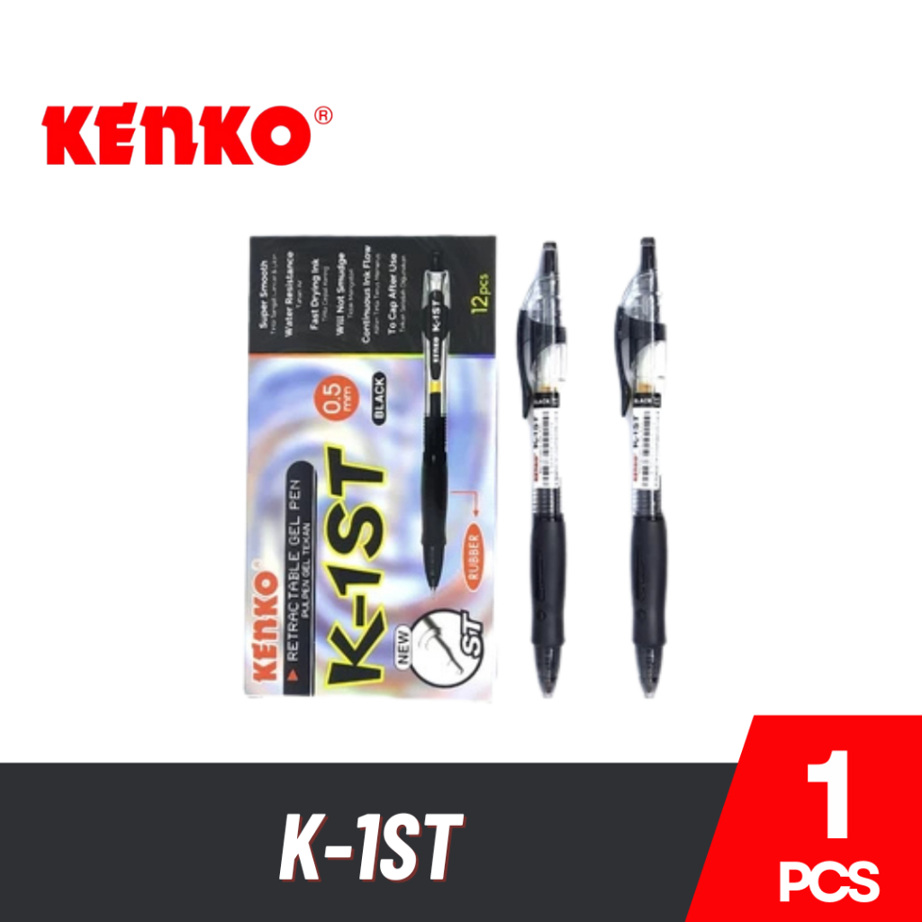 Jual Pen Gel / Pulpen Jel Kenko K-1ST 0.5mm Black - 1 Pcs | Shopee ...