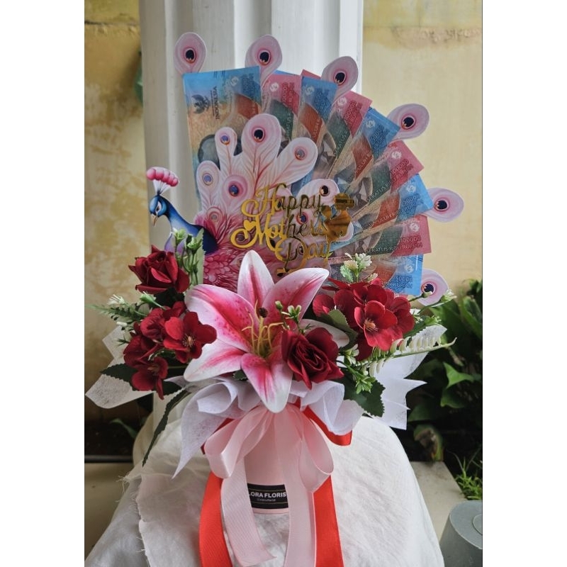 Jual Buket Uang Merak, Money Bouquet Peacock Hadiah Ulang Tahun ...