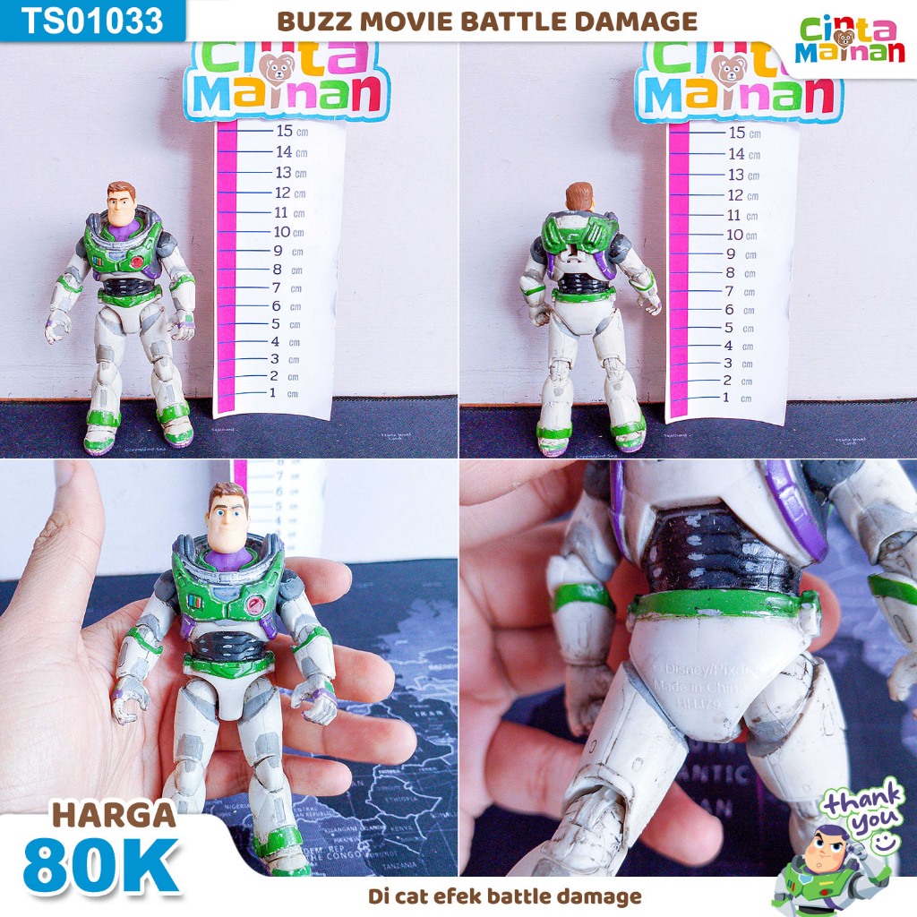 Jual TS01033 - Buzz Movie Battle Damage Toy Story Figure, Dicat Efek ...
