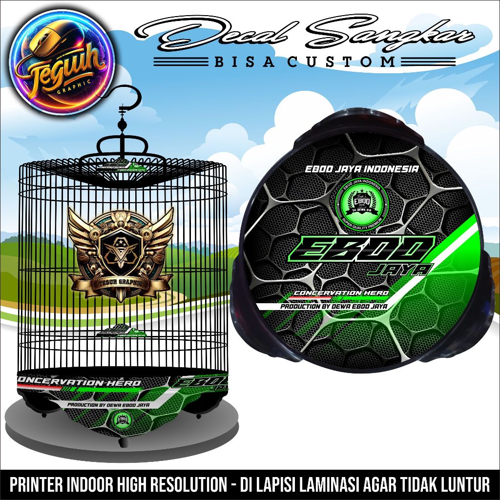 Jual Stiker Tebok Murai Ebod Carbon Hexagon Green | Shopee Indonesia
