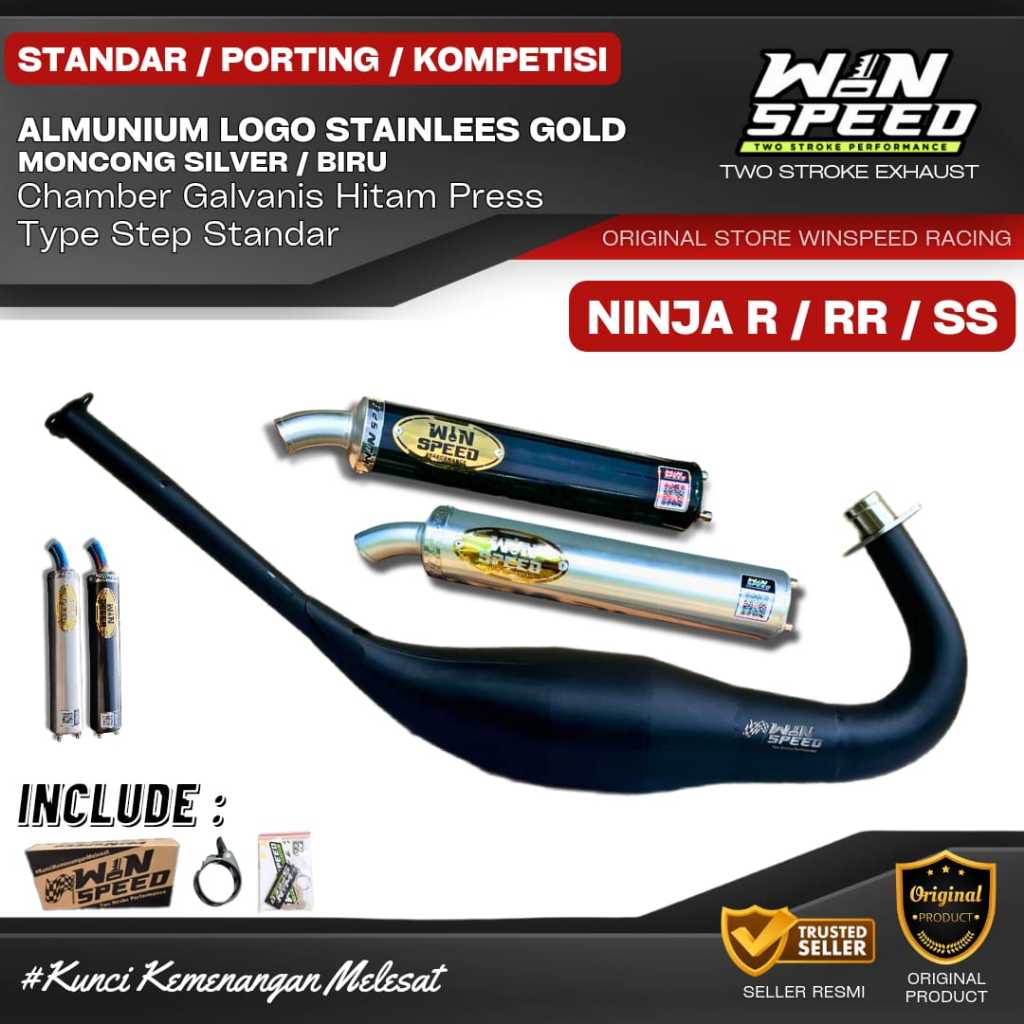 Jual Knalpot Ninja RR/R/SS Fullset Chamber Hitam Step Standar Original ...