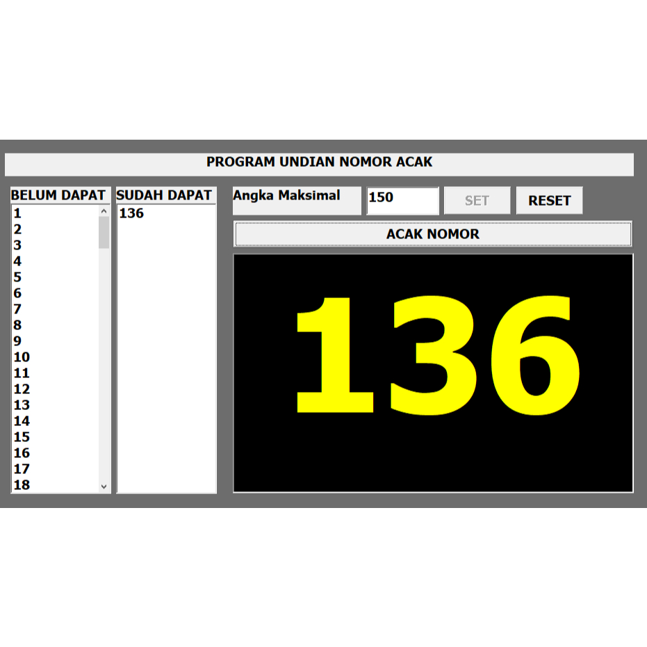 Jual Software Program Sederhana Acak Undian Nomor - Full Script | Shopee Indonesia