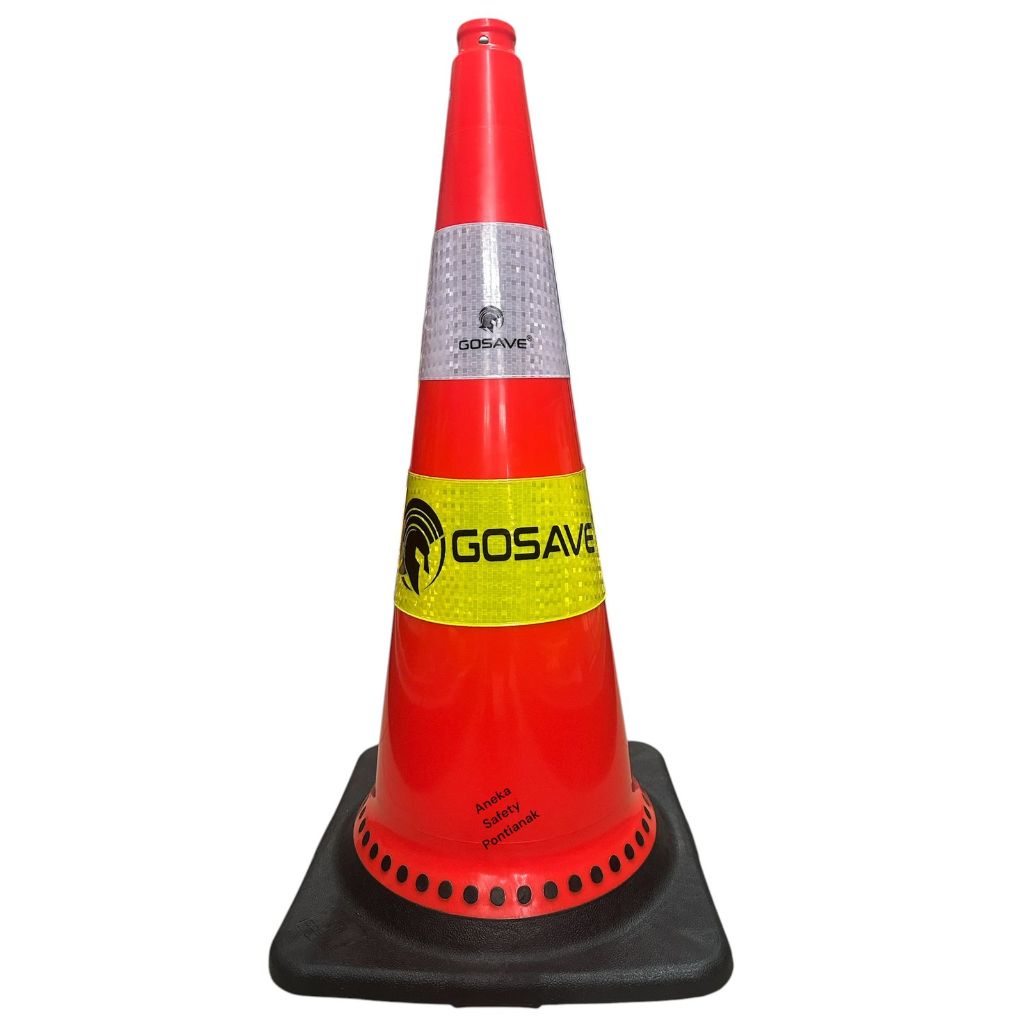 Jual Rubber Safety Cone Traffic 75Cm / Kerucut Lalu Lintas GOSAVE ...