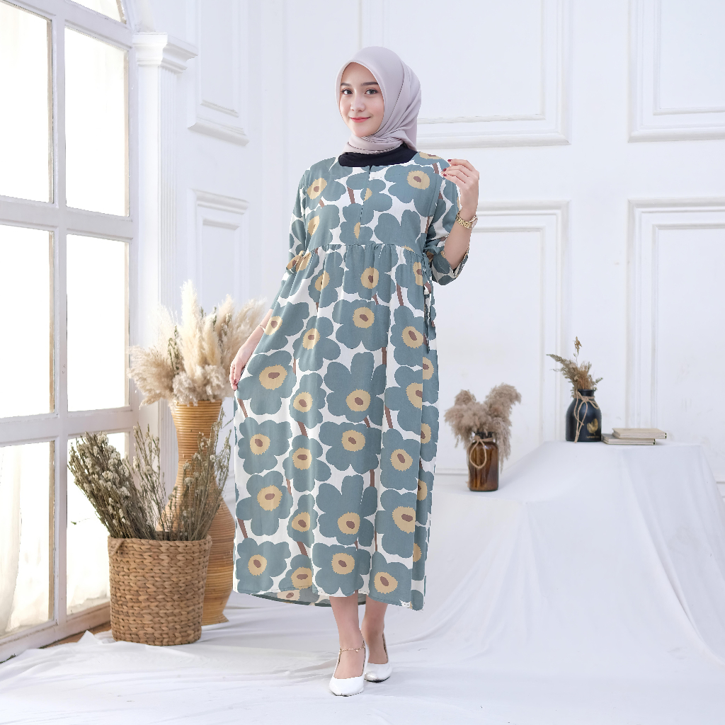 Jual MIRANDA DASTER DRESS LENGAN 3/4 DASTER RAYON | Shopee Indonesia