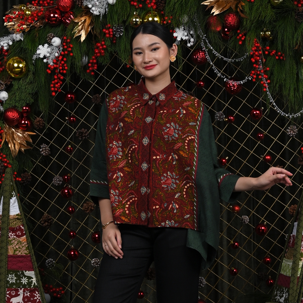 Jual NONA RARA - Mike Dobi T3592, Baju kerja blouse batik wanita modern ...